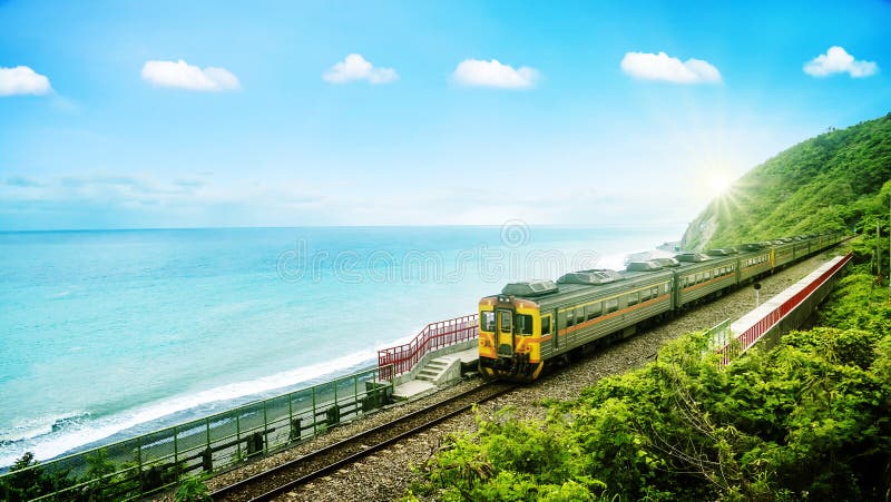 The Train Station beside the Beach on the East of Taiwan Stock Photo ... The Train Station beside the Beach on the East of Taiwan Stock Photo ...