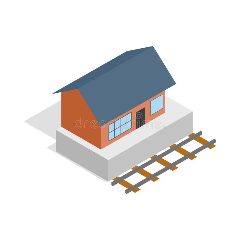 Train Station Building Icon, Isometric 3d Style Stock Vector ...
