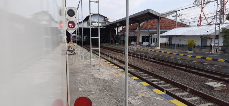 Train Station in the City of Tegal, Central Java, Indonesia Stock Photo ...