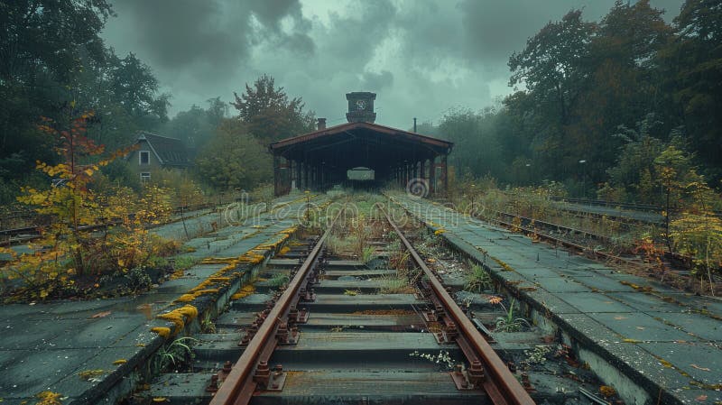 The Train Station is Deserted and Abandoned Stock Photo - Image of ...