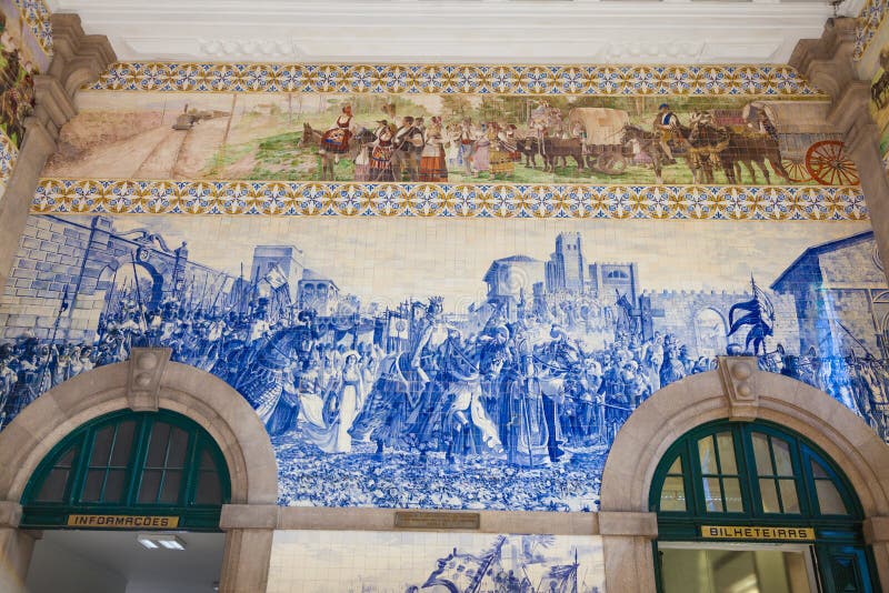 Train Station Hall of Porto, Portugal. Stock Photo - Image of oporto ...