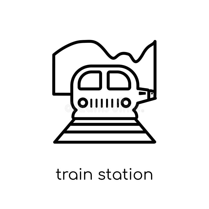 Train Station Icon. Trendy Modern Flat Linear Vector Train Station Icon ...