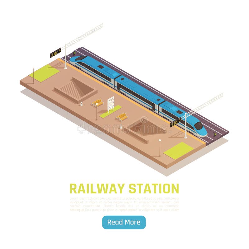 Train Station Isometric Flowchart Stock Vector - Illustration of ...