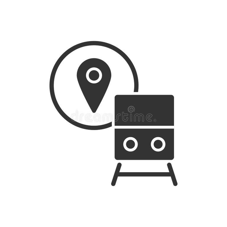 Train Station Location Icon - Address Icon Stock Vector - Illustration ...
