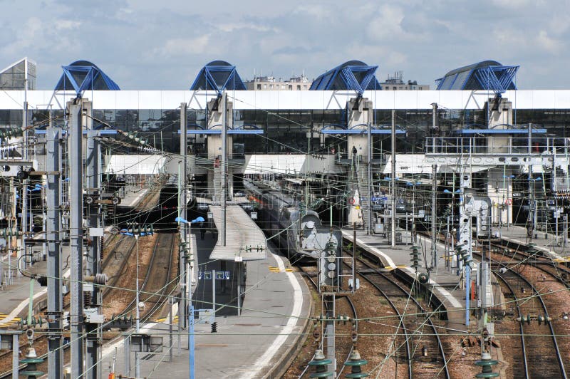 Train Station with Many Electrical Cables Stock Photo - Image of travel ...