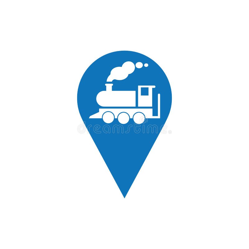 Train Station Map Pin Icon. Train Station Map Point Symbol. Flat Design ...