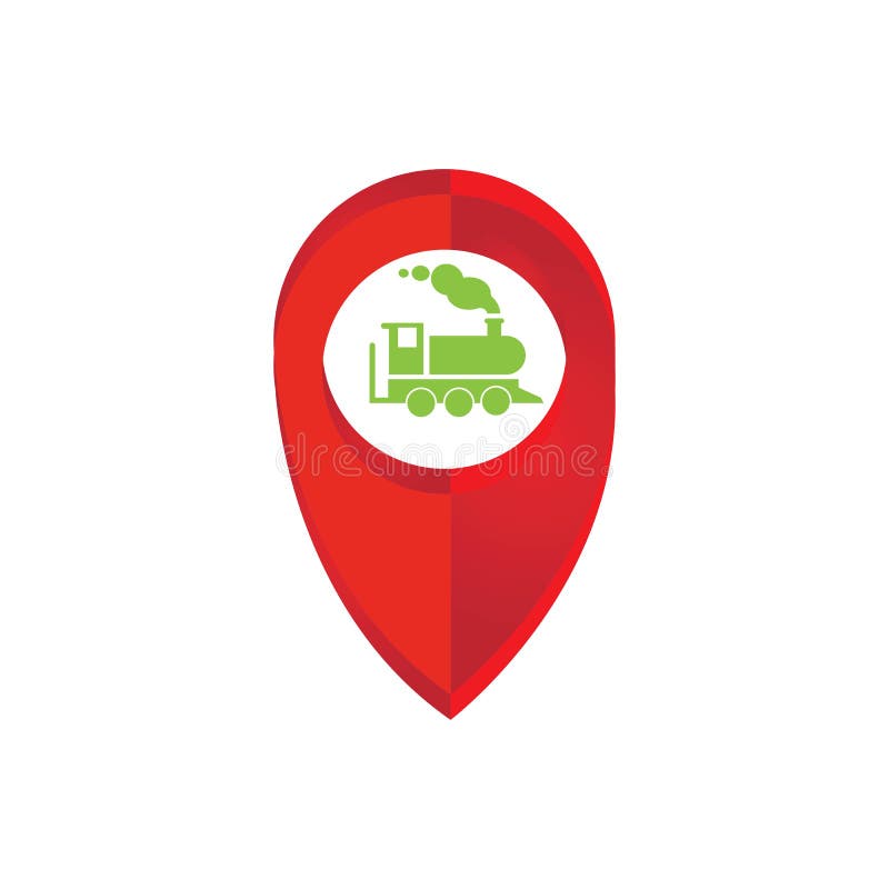 Train Station Map Pin Icon. Train Station Map Point Symbol. Flat Design ...