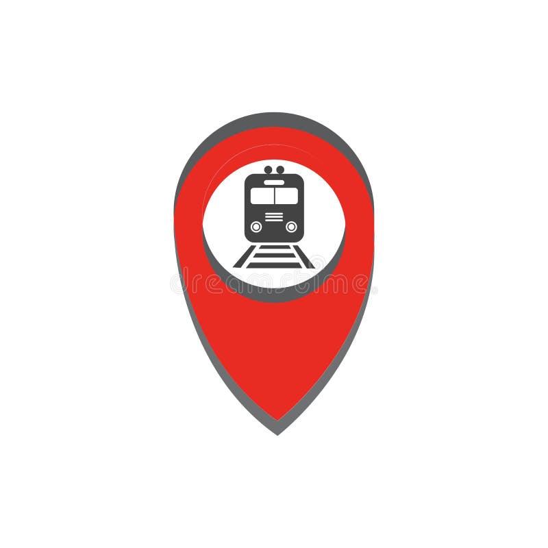 Train Station Map Pin Icon. Train Station Map Point Symbol. Flat Design ...