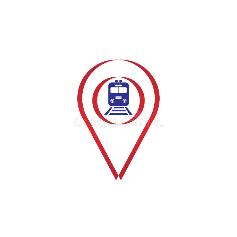 Train Station Map Pin Icon. Train Station Map Point Symbol. Flat Design ...