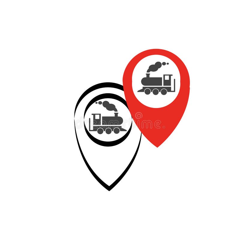 Train Station Map Pin Icon. Train Station Map Point Symbol. Flat Design ...