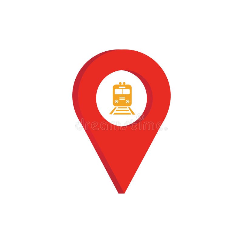 Train Station Map Pin Icon. Train Station Map Point Symbol. Flat Design ...