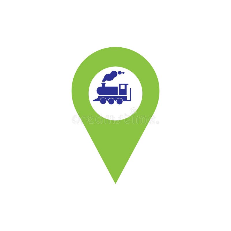 Train Station Map Pin Icon. Train Station Map Point Symbol. Flat Design ...