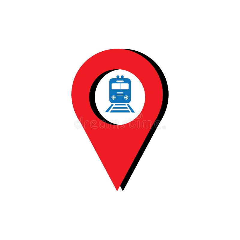 Train Station Map Pin Icon. Train Station Map Point Symbol. Flat Design ...