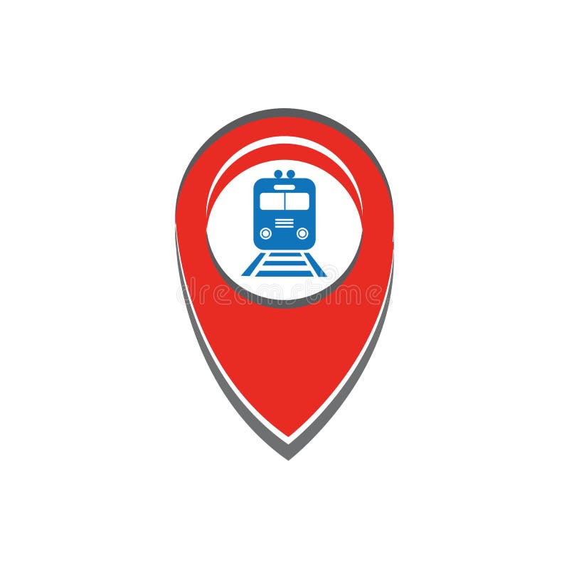 Train Station Map Pin Icon. Train Station Map Point Symbol. Flat Design ...