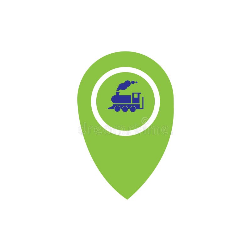 Train Station Map Pin Icon. Train Station Map Point Symbol. Flat Design ...