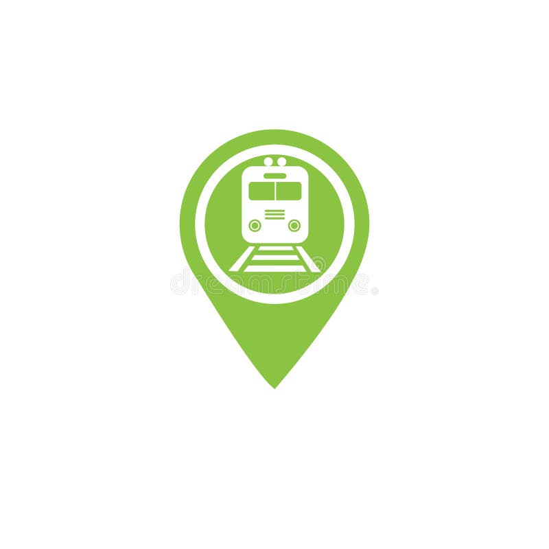 Train Station Map Pin Icon. Train Station Map Point Symbol. Flat Design ...