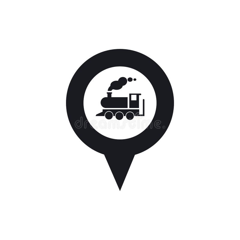 Train Station Map Icon Clipart