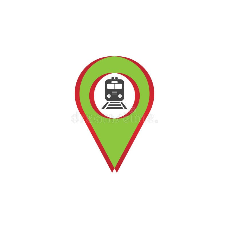 Train Station Map Pin Icon. Train Station Map Point Symbol. Flat Design ...