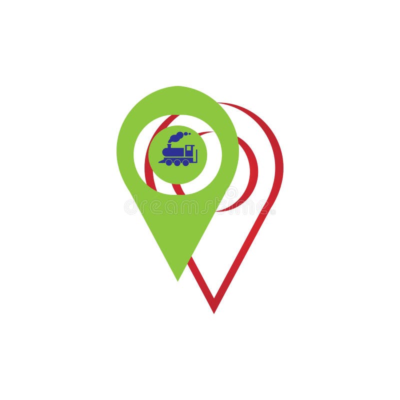 Train Station Map Pin Icon. Train Station Map Point Symbol. Flat Design ...