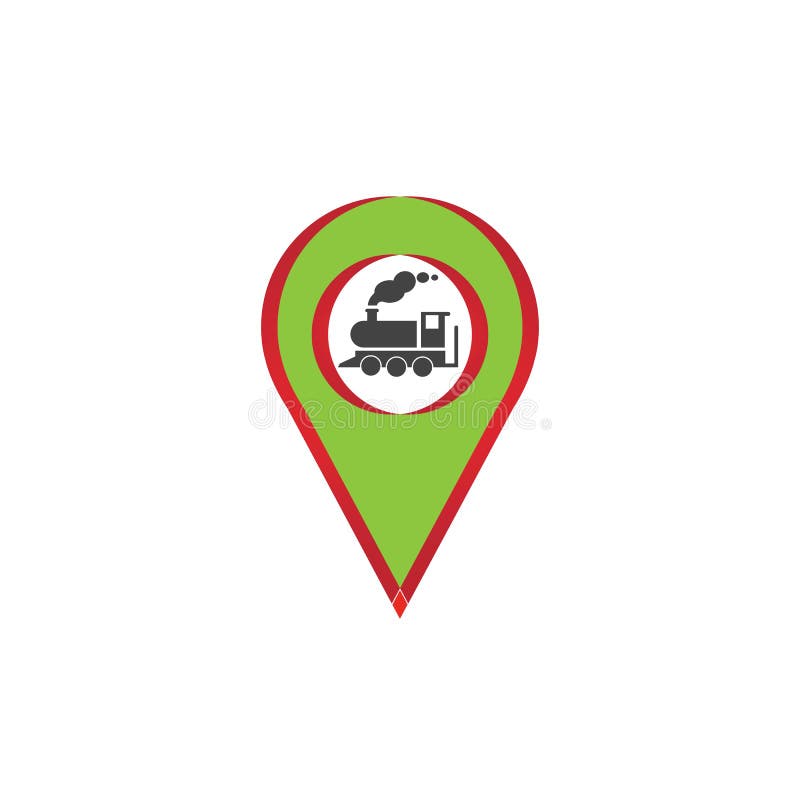Train Station Map Pin Icon. Train Station Map Point Symbol. Flat Design ...