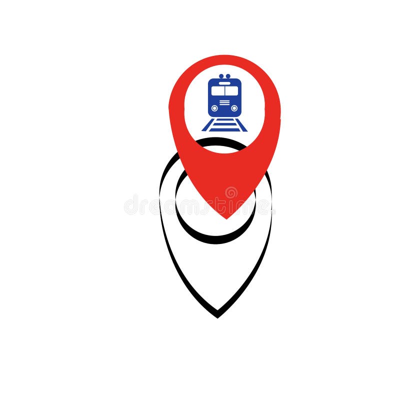 Train Station Map Pin Icon. Train Station Map Point Symbol. Flat Design ...