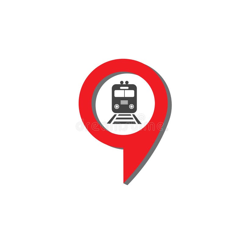 Train Station Map Pin Icon. Train Station Map Point Symbol. Flat Design ...