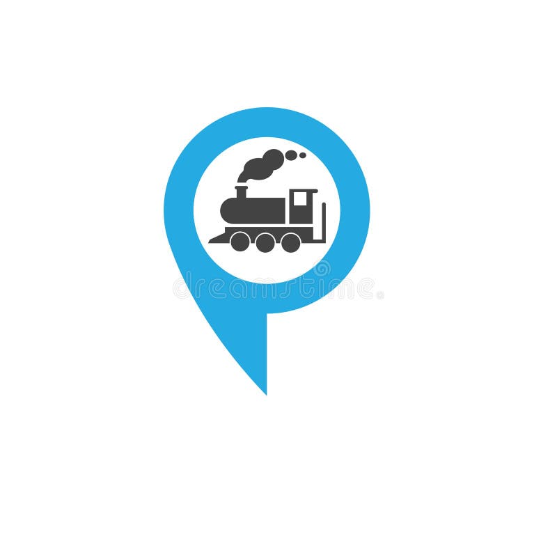 Train Station Map Pin Icon. Train Station Map Point Symbol. Flat Design ...