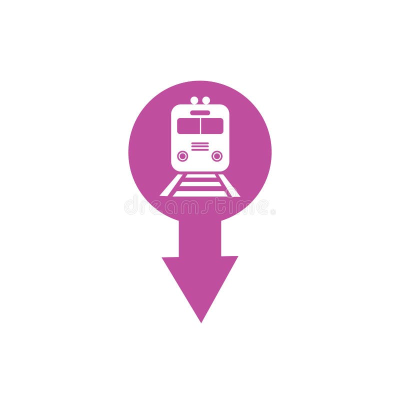 Train Station Map Pin Icon. Train Station Map Point Symbol. Flat Design ...