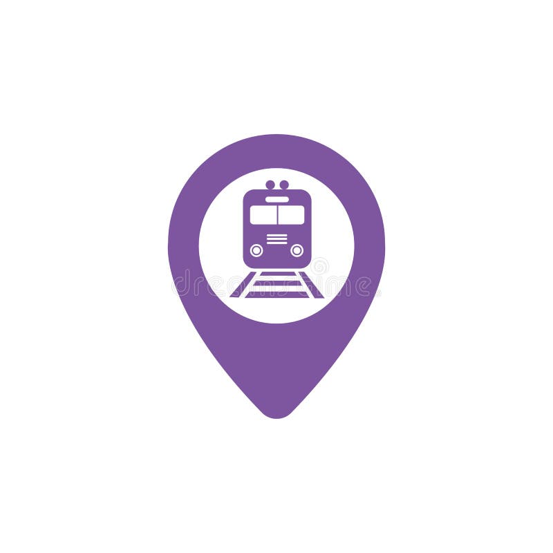 Train Station Map Pin Icon. Train Station Map Point Symbol. Flat Design ...