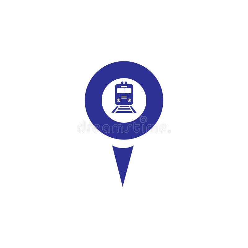 Train Station Map Pin Icon. Train Station Map Point Symbol. Flat Design ...