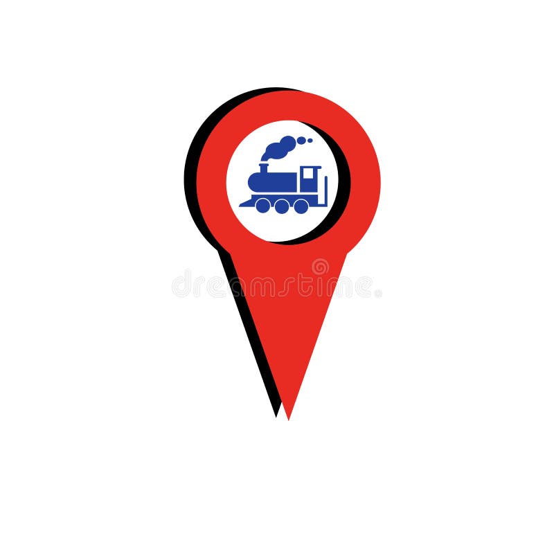Train Station Map Pin Icon. Train Station Map Point Symbol. Flat Design ...