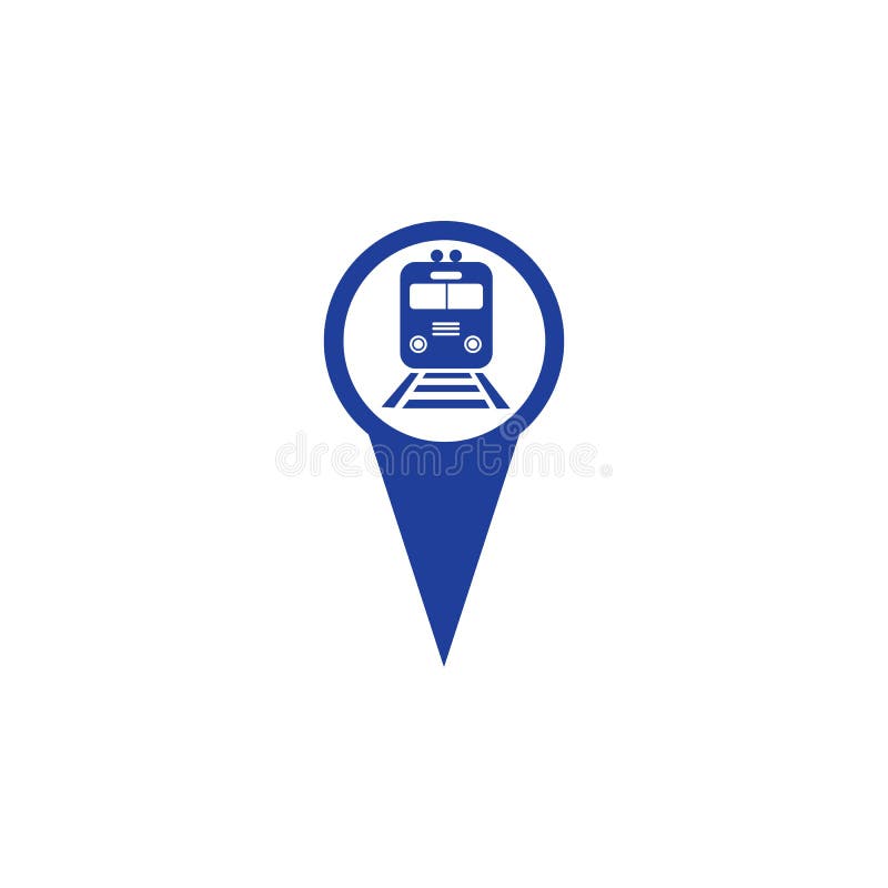 Train Station Map Pin Icon. Train Station Map Point Symbol. Flat Design ...