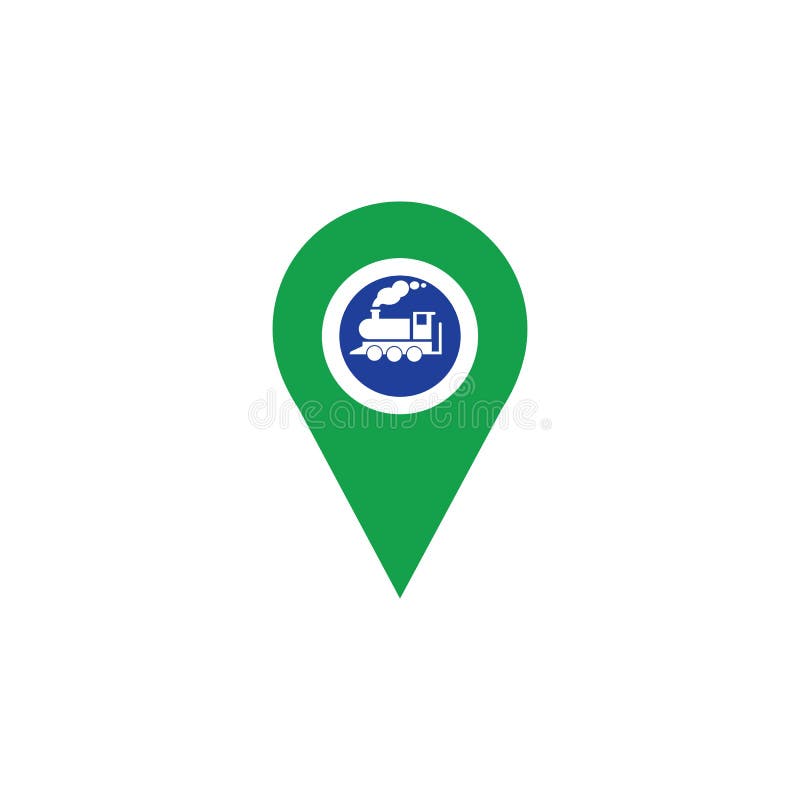 Train Station Map Pin Icon. Train Station Map Point Symbol. Flat Design ...