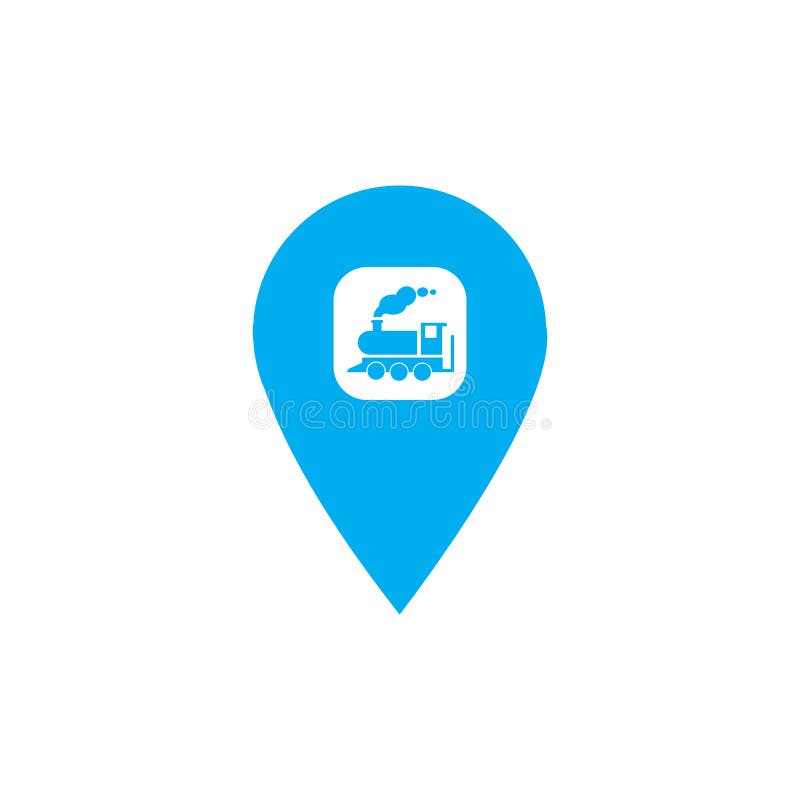 Train Station Map Pin Icon. Train Station Map Point Symbol. Flat Design ...
