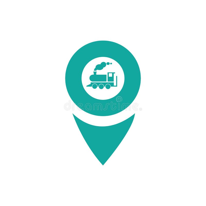 Train Station Map Pin Icon. Train Station Map Point Symbol. Flat Design ...