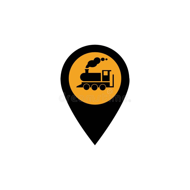 Train Station Map Pin Icon. Train Station Map Point Symbol. Flat Design ...