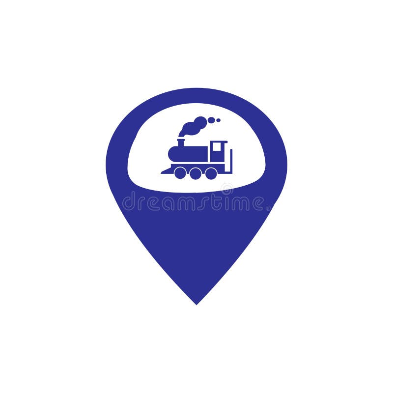 Train Station Map Pin Icon. Train Station Map Point Symbol. Flat Design ...