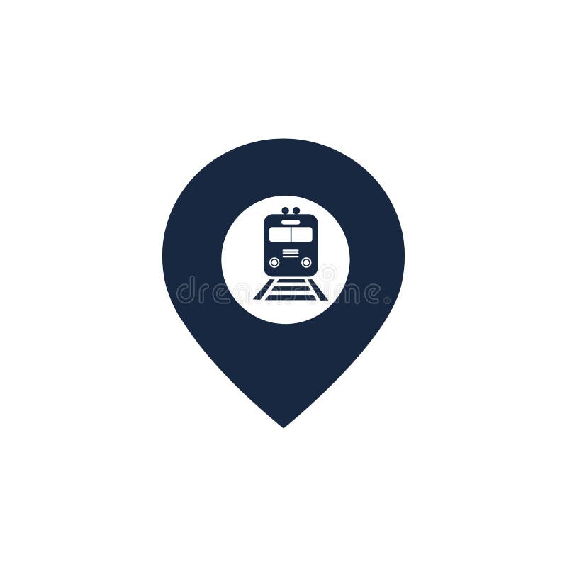 Train Station Map Pin Icon. Train Station Map Point Symbol. Flat Design ...