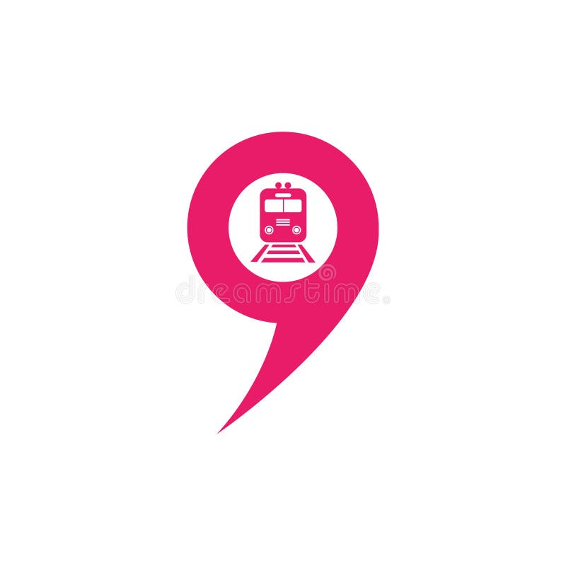 Train Station Map Pin Icon. Train Station Map Point Symbol. Flat Design ...