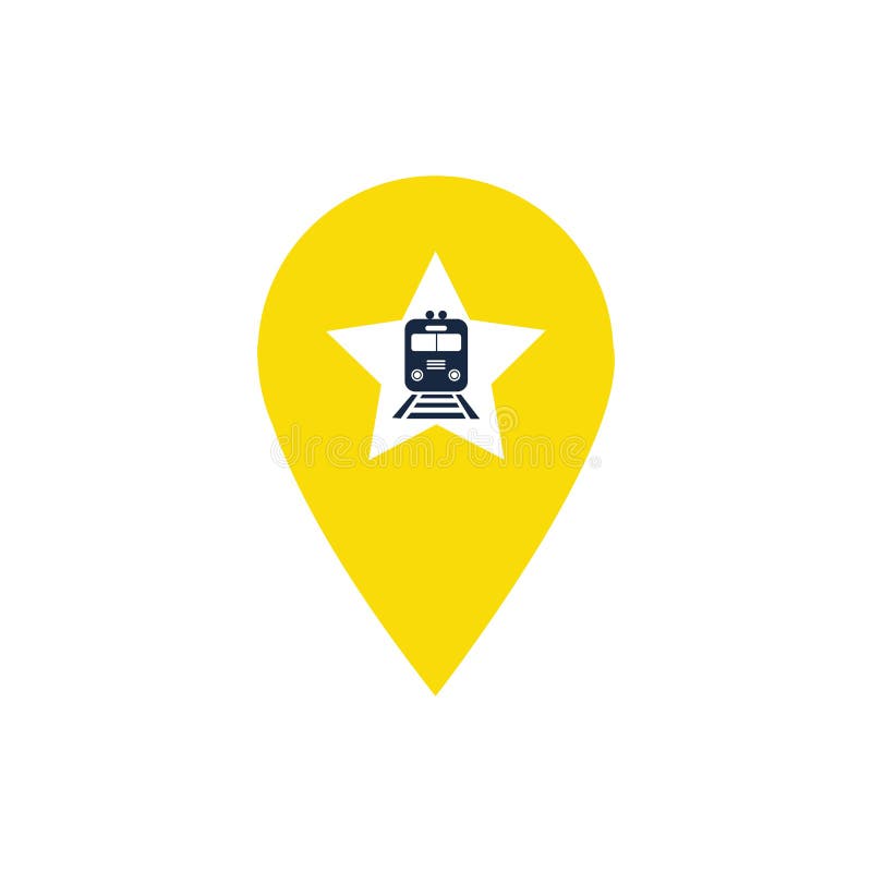 Train Station Map Pin Icon. Train Station Map Point Symbol. Flat Design ...