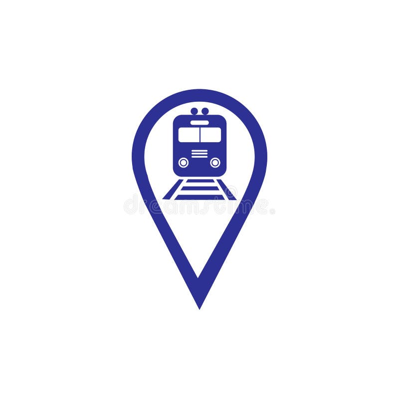 Train Station Map Pin Icon. Train Station Map Point Symbol. Flat Design ...