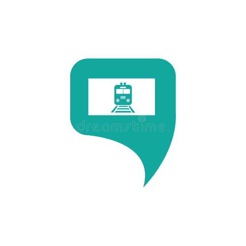 Train Station Map Pin Icon. Train Station Map Point Symbol. Flat Design ...