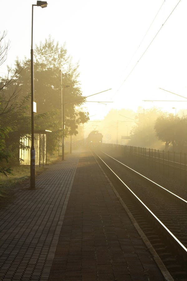 Train Station in the Morning Stock Photo - Image of paver, outside: 3247896
