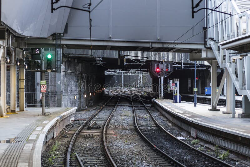 Train station platform stock photo. Image of metal, brick - 97802040