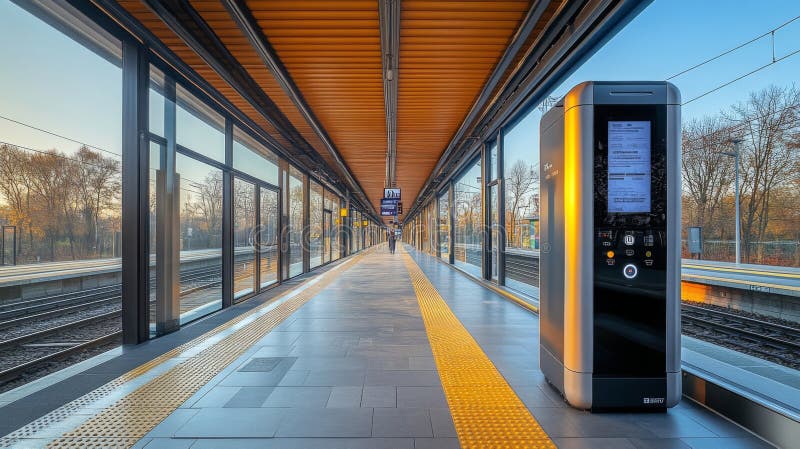 Train Station Platform Showcases Modern Transportation Infrastructure ...