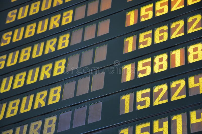 Train Station Platform Sign Stock Image - Image of time, bulletin: 94543963
