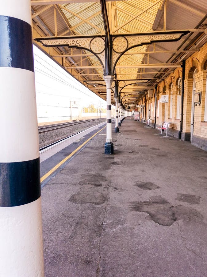 Train Station Platform View Stock Photo - Image of british, line: 183749472