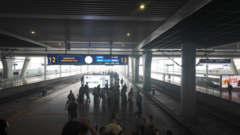 Train Station Platforms with Crowds in China Stock Video - Video of ...