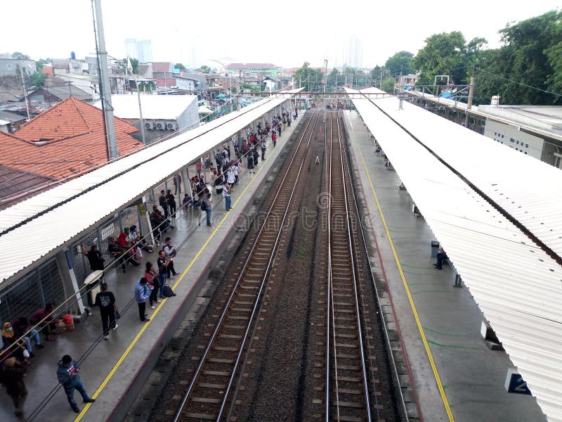 Train Station Railway in Jakarta Editorial Image - Image of station ...