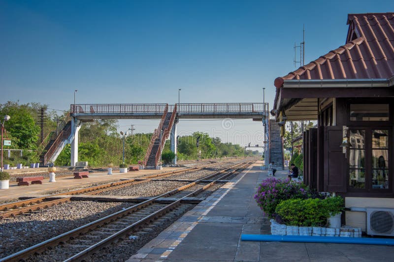 Train Station in a Small Village Stock Photo - Image of passenger ...
